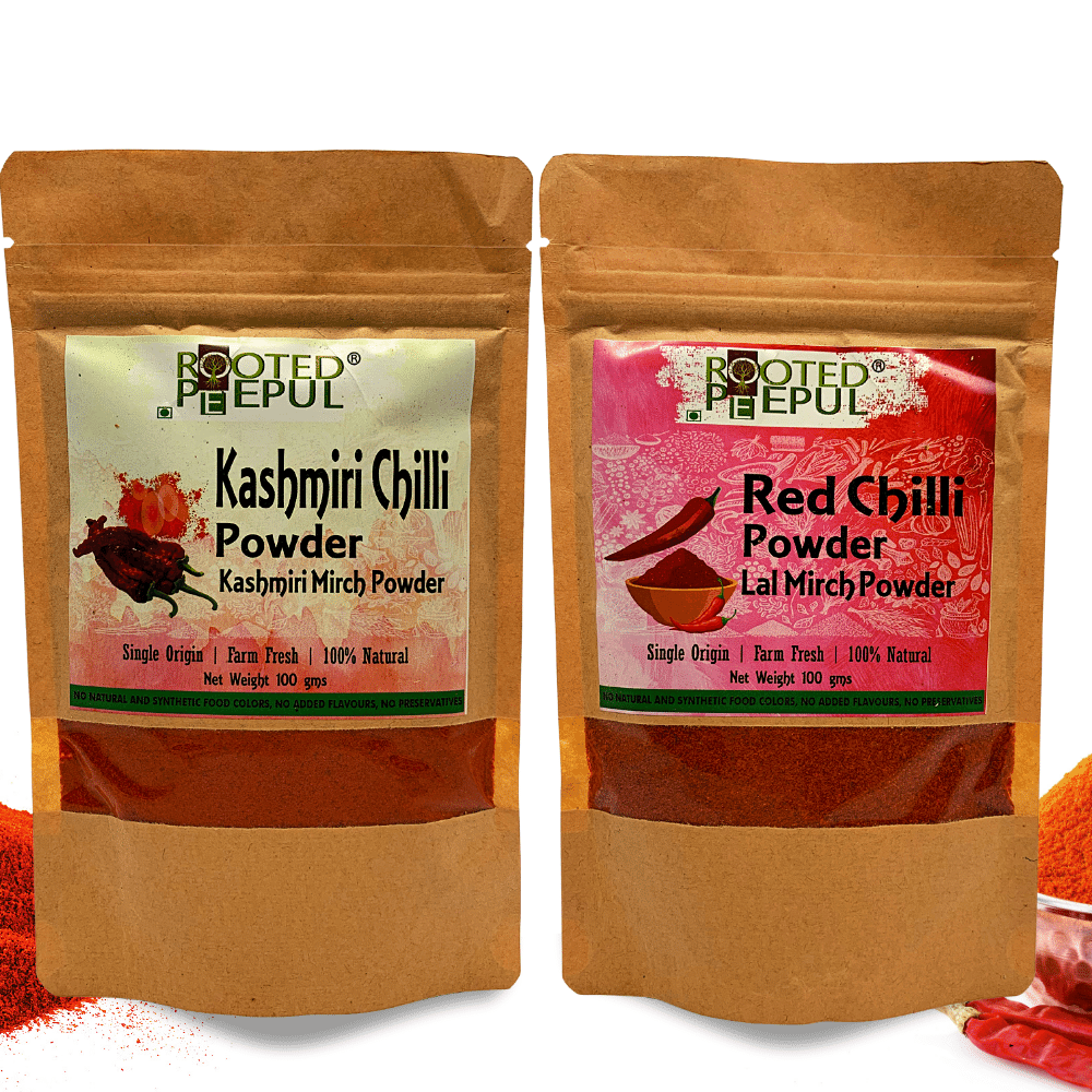 Chilli Combo: Red Chilli Powder + Kashmiri Chilli Powder – Rooted Peepul
